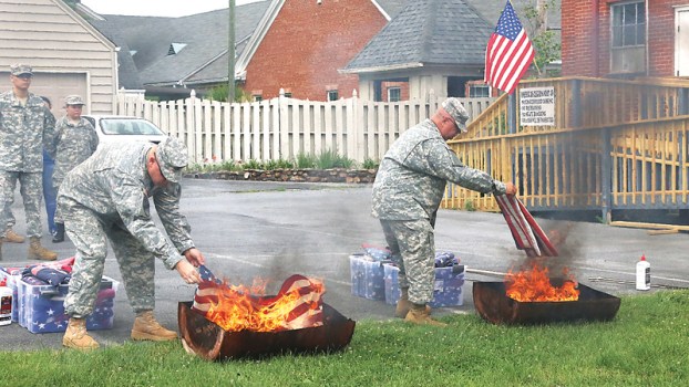 Retiring Old Glory: American Legion hosts annual flag retirement ...