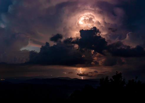 Beauty in the middle of a storm... Lightning puts on an amazing display ...