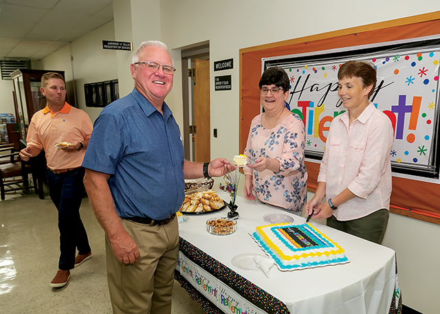 Randal Lewis honored on retirement as trustee with party by staff ...