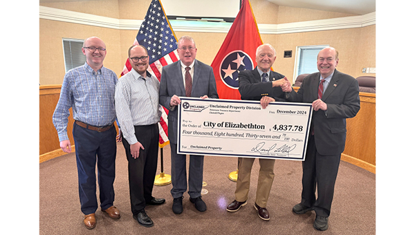 City receives check for unclaimed property from State Treasurer ...